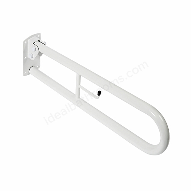Twyford Doc.M Hinged Support Rail - With Toilet Roll Holder - White ...
