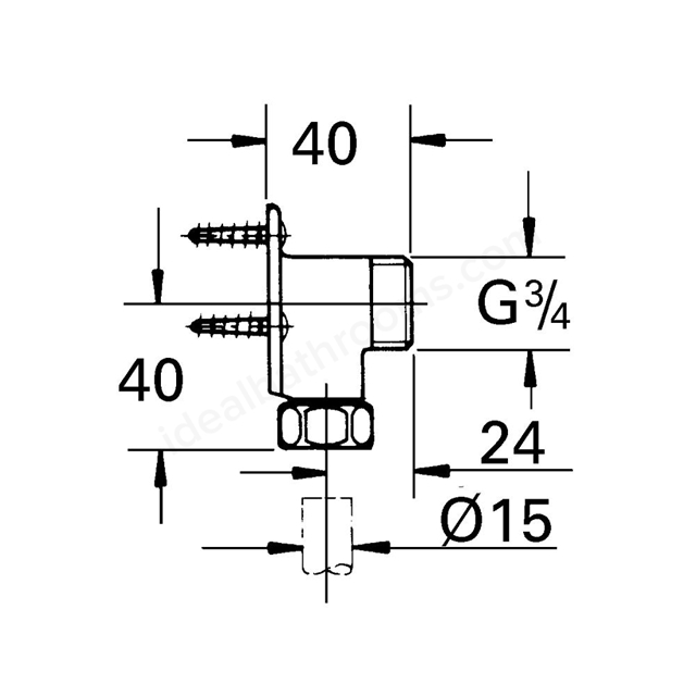 Grohe Bar Mixer Bracket for Exposed Pipes | Ideal Bathrooms