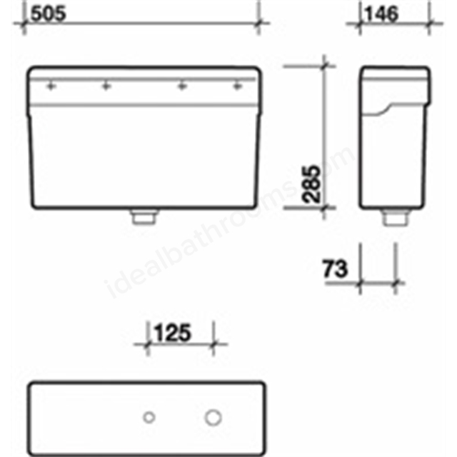 Twyford Plastic Auto Cistern Assembly 9L | Ideal Bathrooms