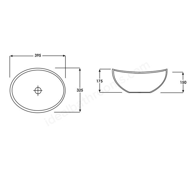 RAK Ceramics Shell 325mm Countertop Basin | Ideal Bathrooms