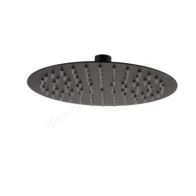 RAK Ceramics 250mm Ultra Slim Shower Head Square in Black | Ideal Bathrooms