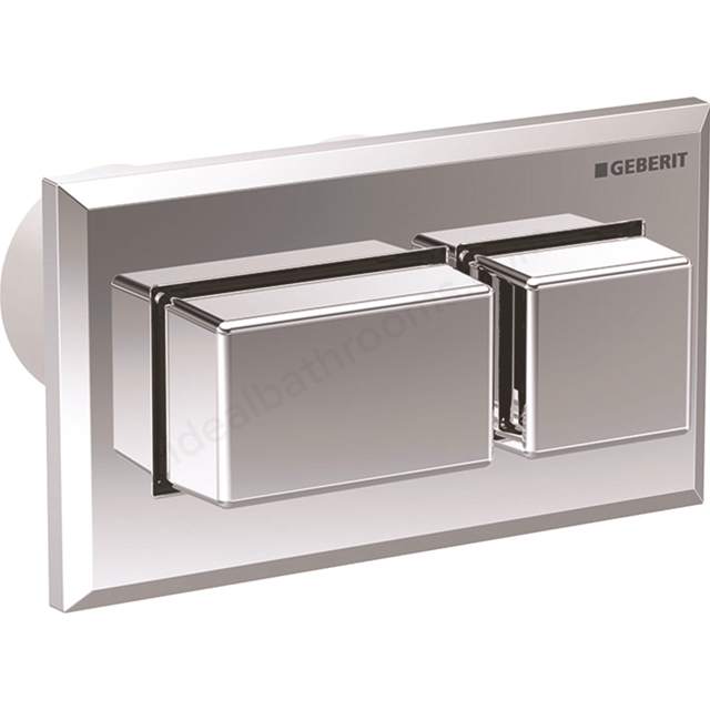 Geberit Flush actuation; pneumatic; dual flush Gloss chrome-plated ...