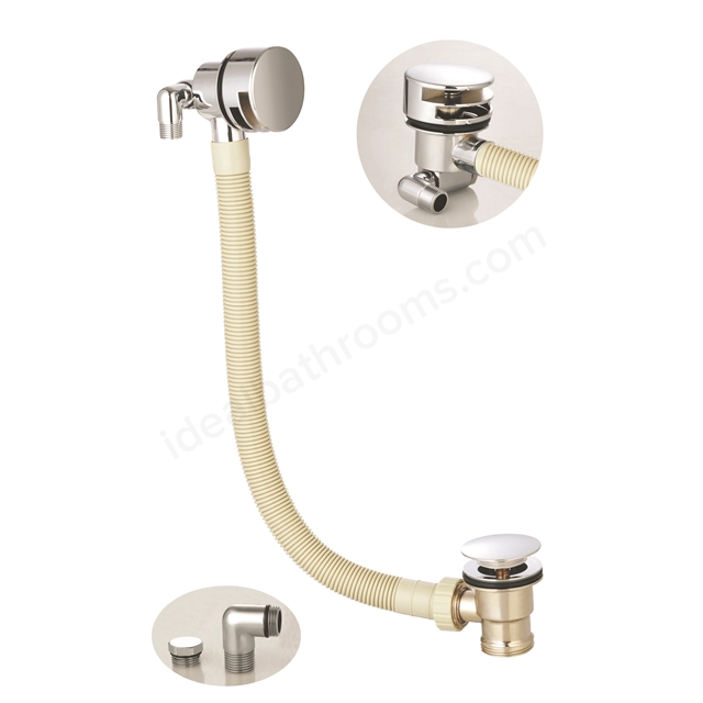 Scudo Deck Mounted Overflow Filler Bath Wastes - Chrome | Ideal Bathrooms