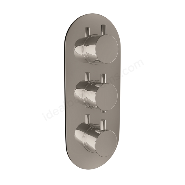Scudo Shower Valve 3 Hole Oval Plate w/ No Knobs for Diverter - Chrome ...