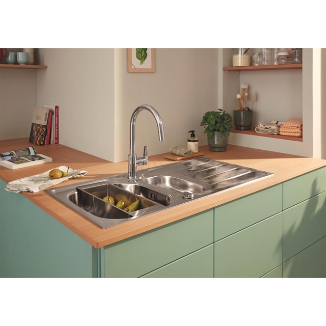 Grohe K200 Stainless Steel Sink w/ Waste & Drainer | Ideal Bathrooms