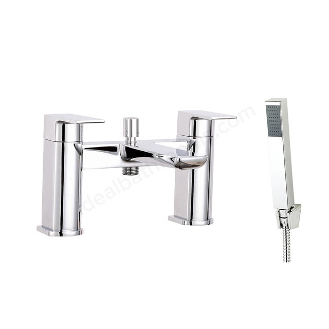 Harper & Brooke Morley Bath SChilternr Mixer 2TH; Rail & Head - Chrome ...
