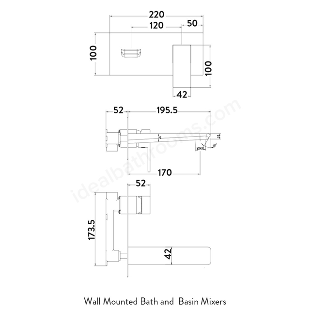 Harper & Brooke Morley Wall Mounted Bath Filler - Chrome | Ideal Bathrooms