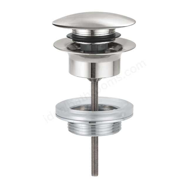 Grohe Waste set with push-open plug Supersteel | Ideal Bathrooms