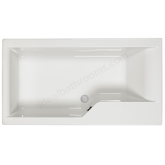 Carron Swing 1575mm x 850mm Left Handed Carronite Shower Bath - White ...