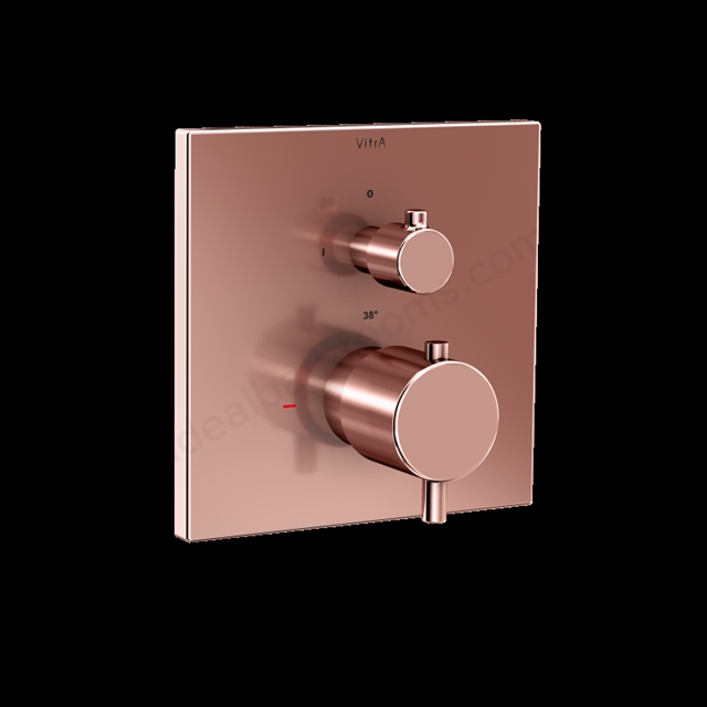 VitrA Root Round Bath Mixer Soft Copper Square Concealed Thermostatic ...