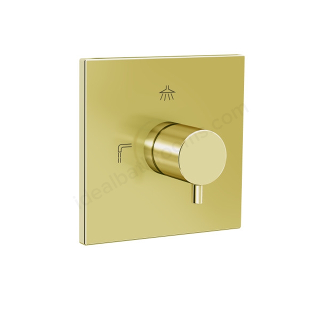 VitrA Root Square Diverter Soft Gold Square Built-In 3 Way Diverter ...