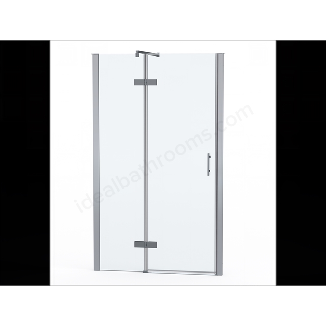 Roman Innov8 Inline Hinged Panel for Alcove Fitting 1200mm - Black ...
