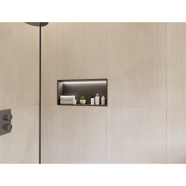 RAK Ceramics Ingot 300 x 600mm Recessed Niche w/ LED - Brushed Nickel ...
