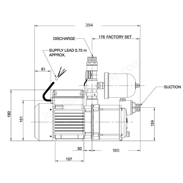 Stuart Turner Stuart CH Universal 2.6 bar Single - Water Boosting Pump ...
